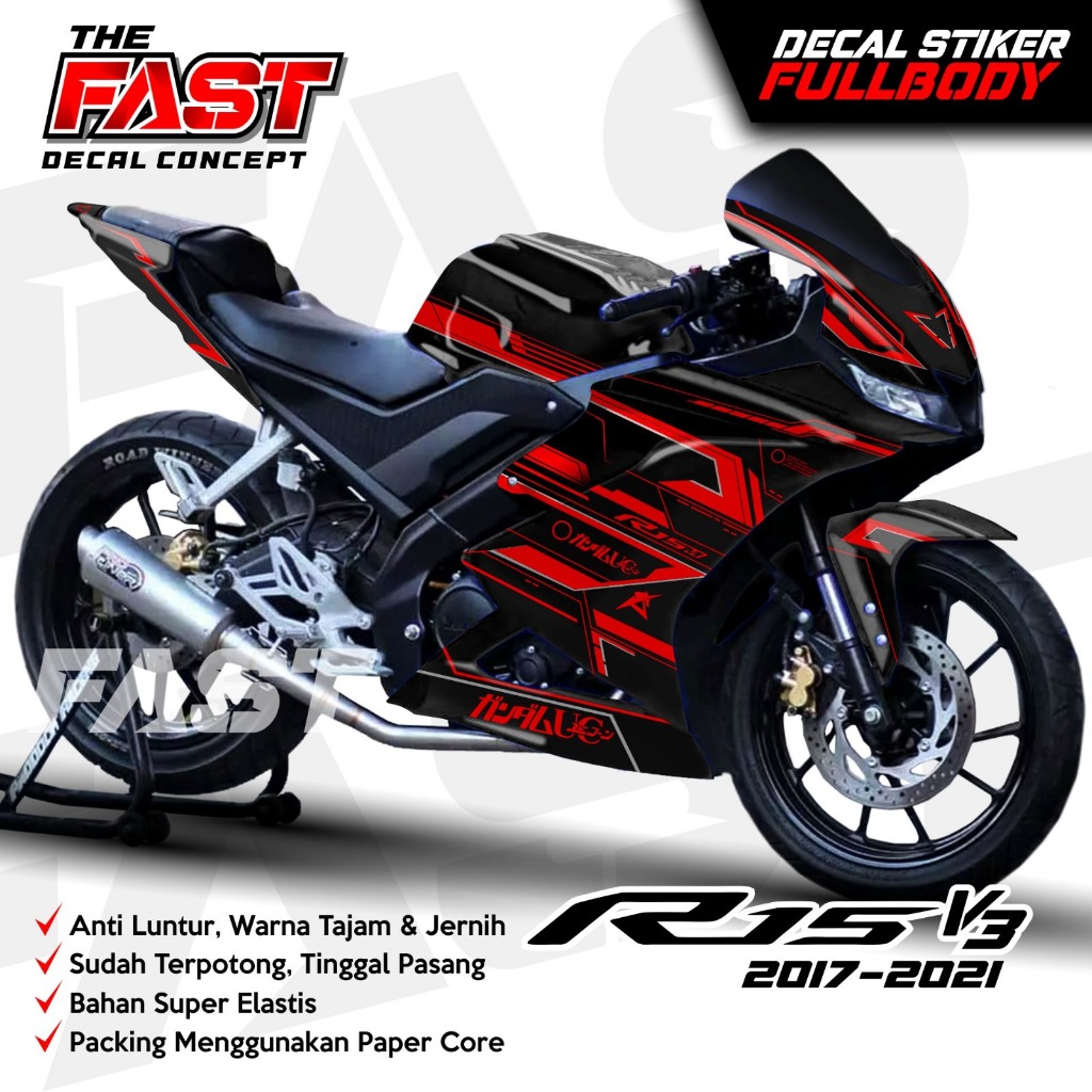 Decal R15 V3 Fullbody Motorcycle Sticker R15 V3 Fullbody Motif Racing ...
