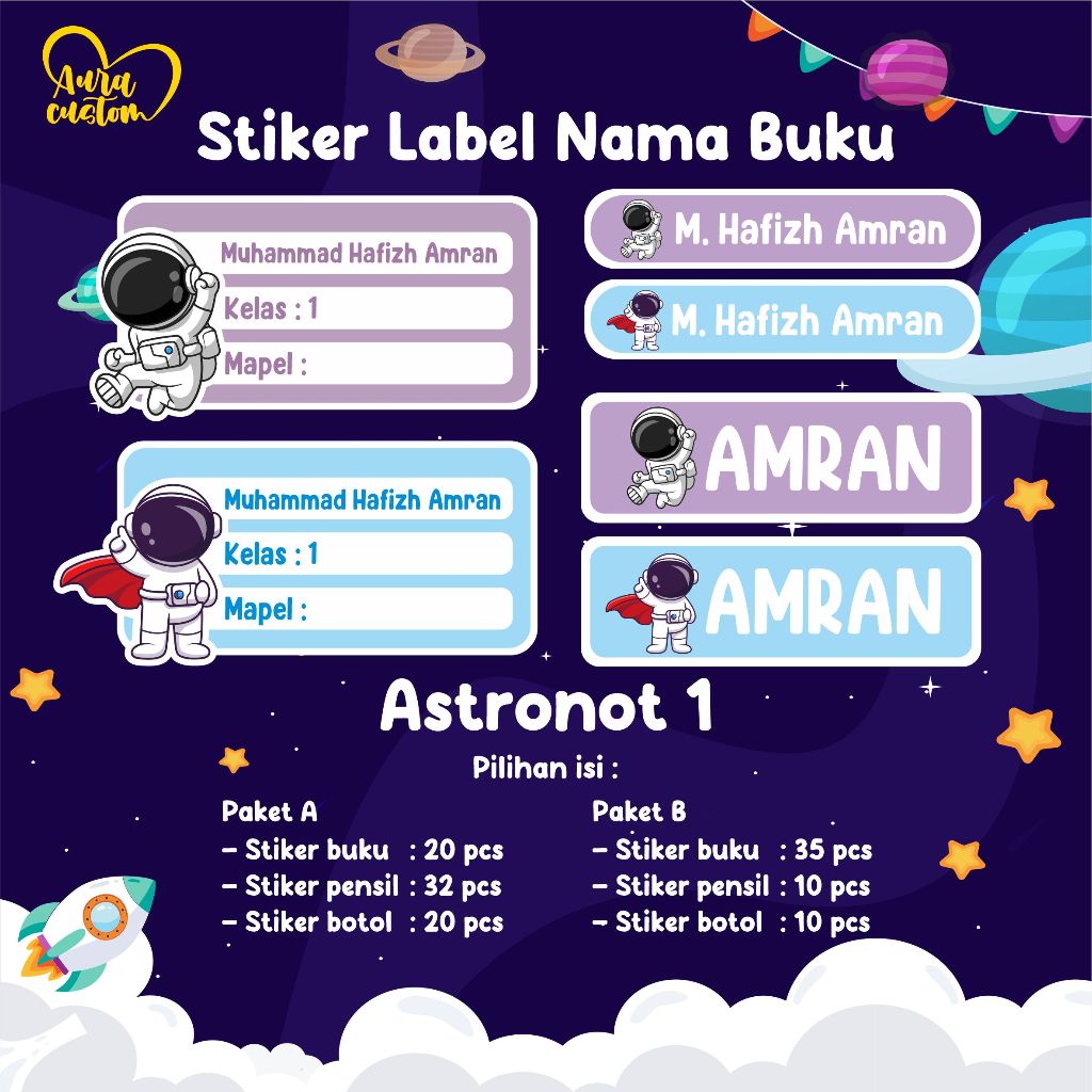 Custom Book Name LABEL Sticker Waterproof Pencil Bottle Complete ...