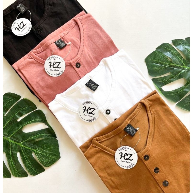 Henley COTTON PREMIUM Short Sleeve Button-Up Plain T-Shirt/Men'S/Women ...