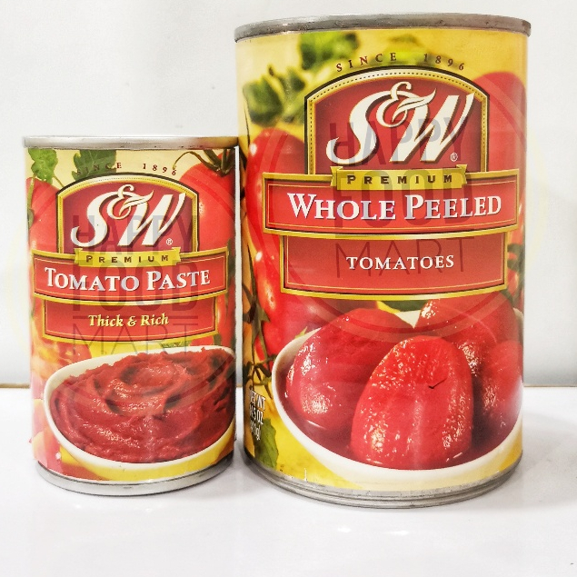 [BPOM Ri] S&W TOMATO PASTE 170 GRAM/SW WHOLE PEELED TOMATOES 411 GRAM ...