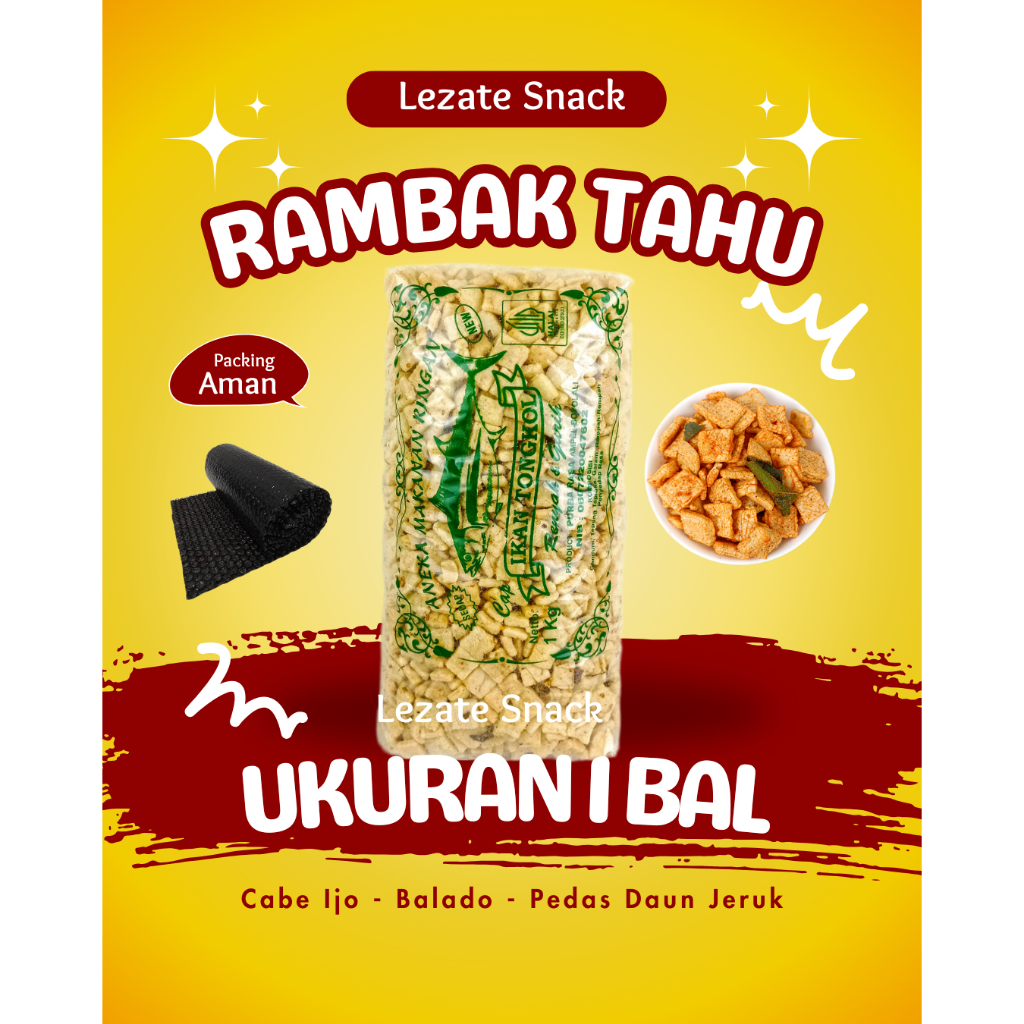 Sedap Snack - 1KG Box Tofu Crackers Spicy Balado Orange Leaves Green ...