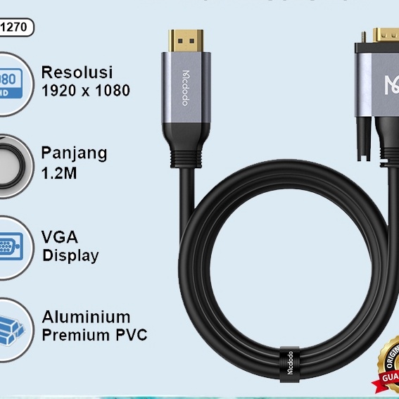 LAYAR HJ6 Mcdodo Ca127 Hdmi to VGA Hdmi to Hdmi Cable VGA to VGA Hd 4k ...