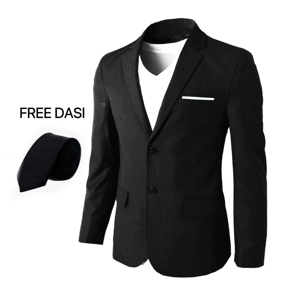 HITAM PUTIH Men's Black List White Suit with 2 Buttons Slimfit Formal ...