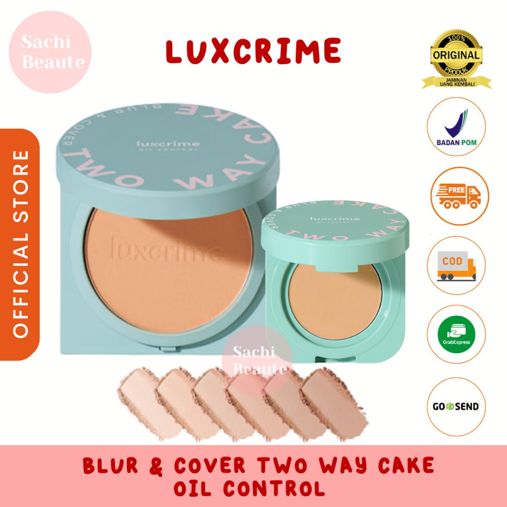 Luxcrime Blur & Cover Two Way Cake Oil Control - High Coverage Pressed ...