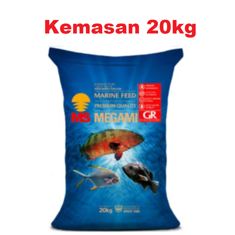 Megami GR pellets, 20kg packaging for marine fish, goldfish, predator ...