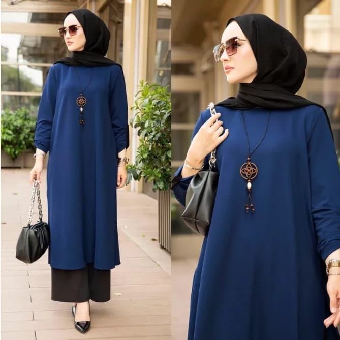 Samara LONG SET CRINKLE AIRFLOW TUNIC LD 110-115//POLOS JUMBO TUNIC SET ...