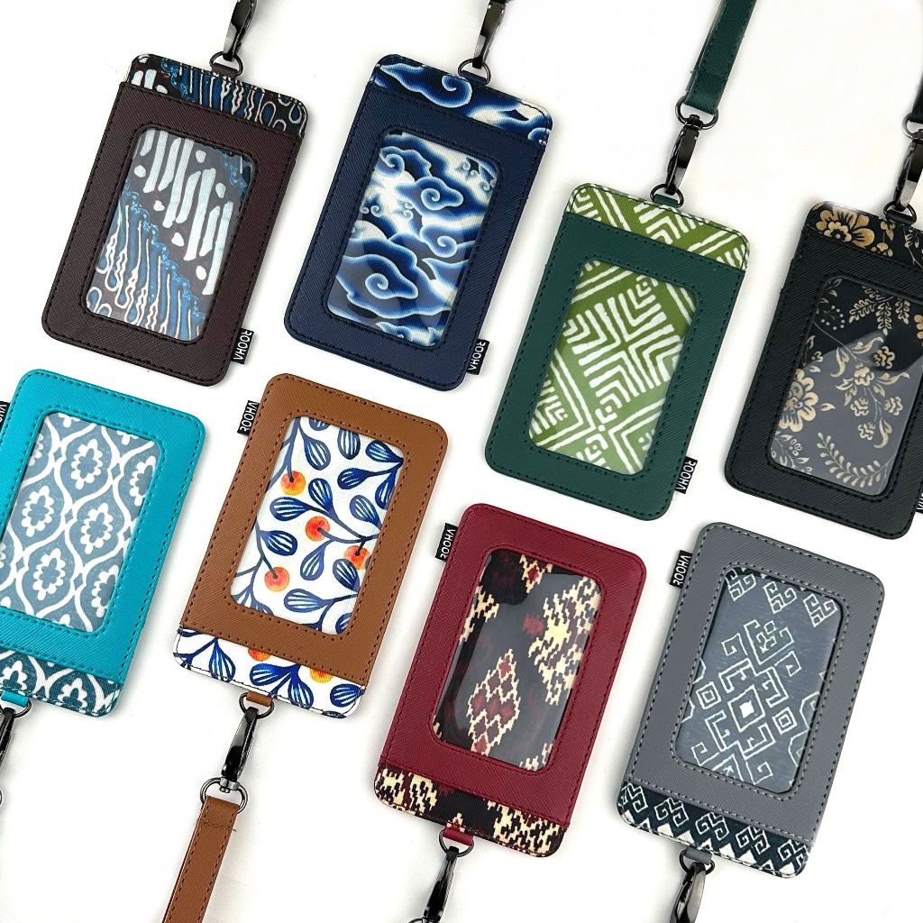 ID card holder hanging wallet name tag card lanyard imitation leather ...