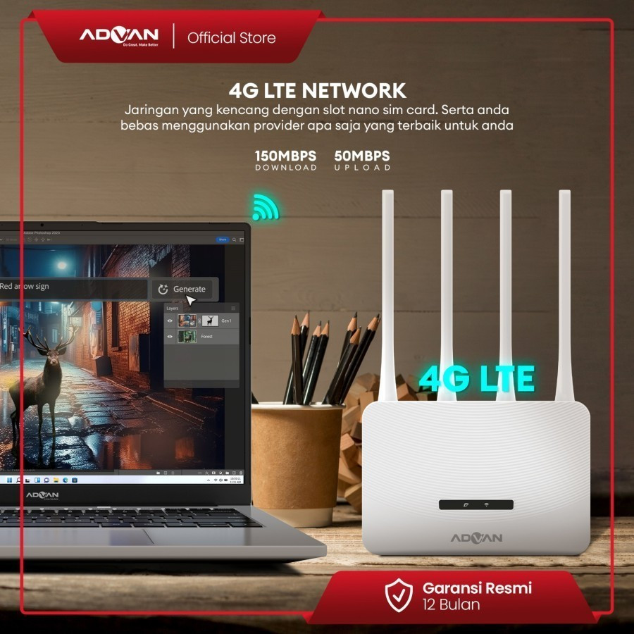 Advan CPE V1 Pro Wifi Router Modem, 4G Lte Wifi Router Modem Unlock All ...