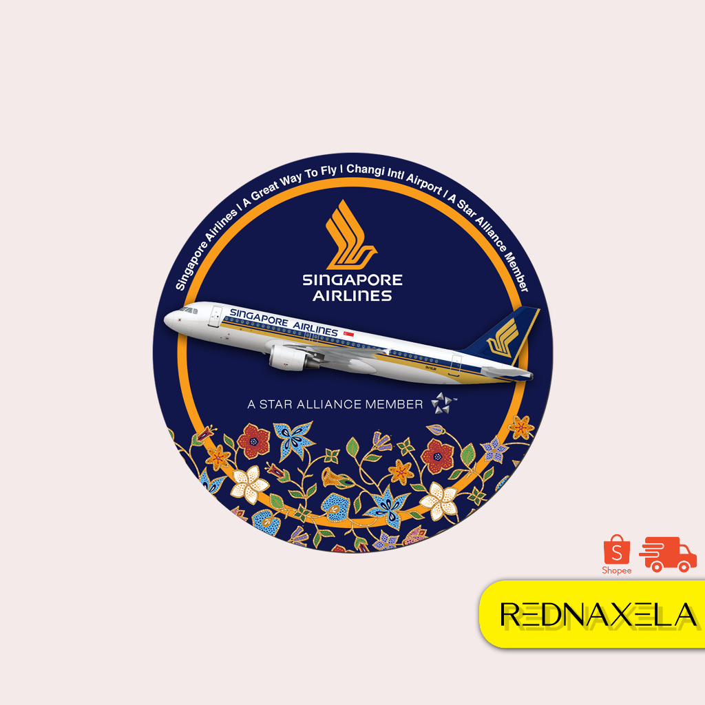 Vinyl Sticker Singapore Airlines Aircraft Model with Batik Pattern ...