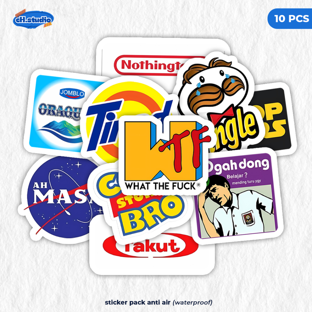 Waterproof Aesthetic Vinyl BRAND LOGO PARODY Sticker Pack for Laptop ...
