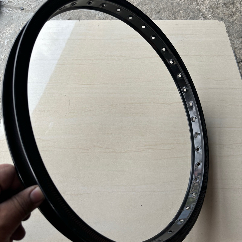 HITAM Rim Circle Black Iron Bike rim 20 bmx Big Spoke model 10G Hole 36 ...