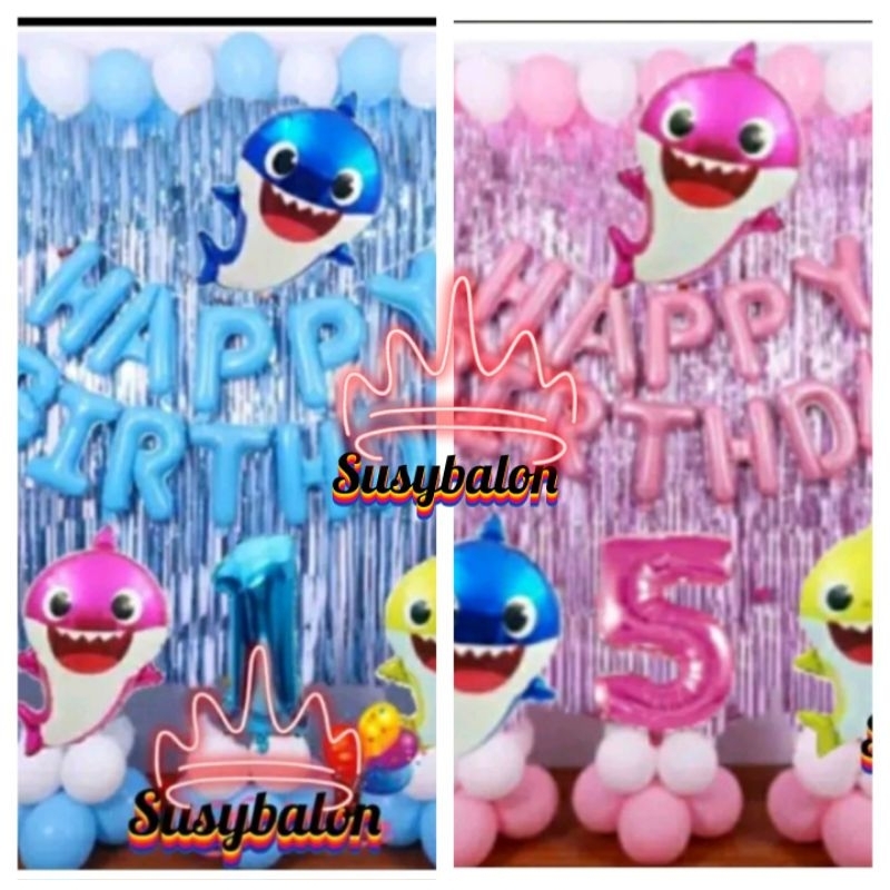 Baby Shark Decoration Set Package/Simple Baby Shark Birthday Decoration ...