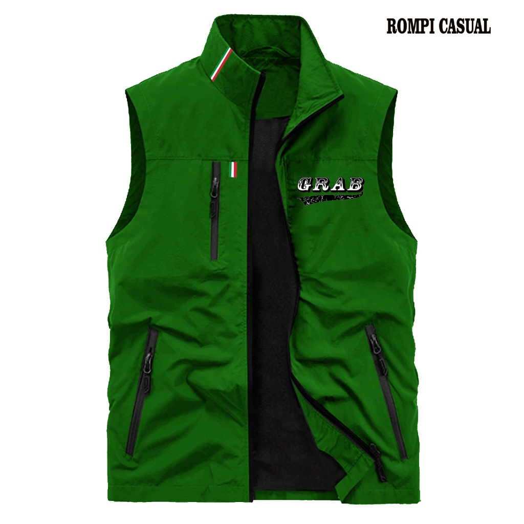 Custom!!! Taslan grab grabbike grabfood vest waterproof Jacket vest ...