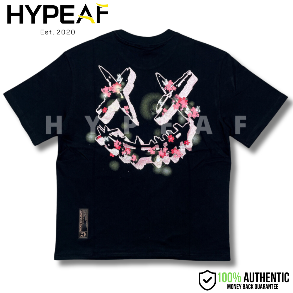 Ric Ricky Is Clown Hollow Cherry Blossom Torn Smiley Short Sleeve Tee ...