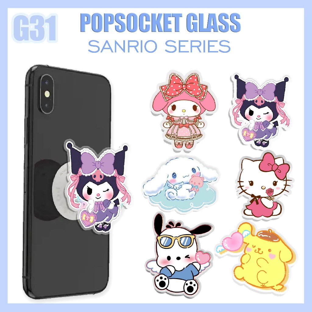 [POPSOCKET] Pop Glass Sanrio Cinnamonroll Hello Kitty Pompurin Kuromi ...