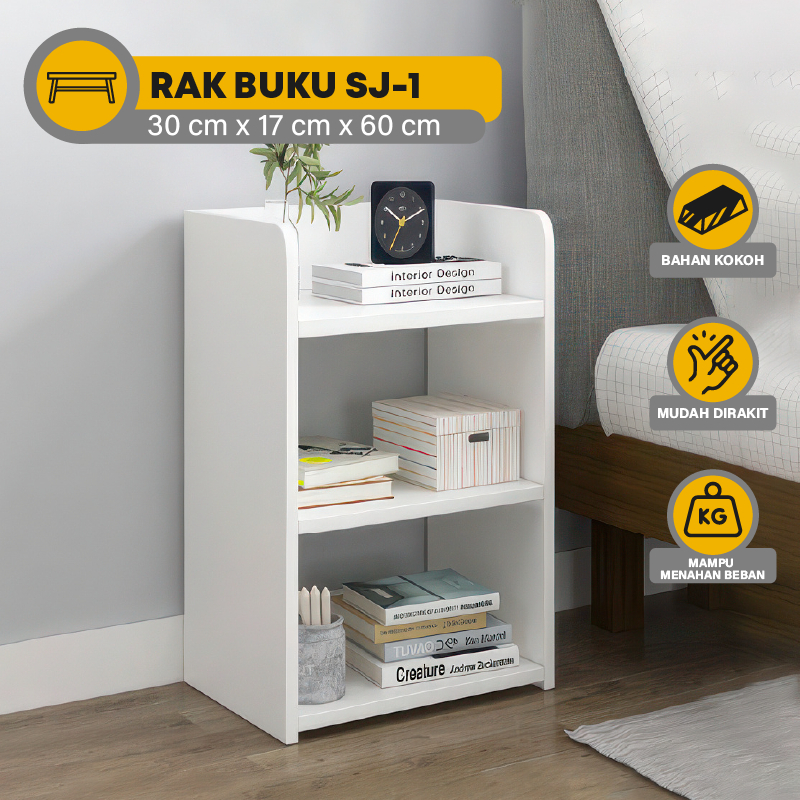 KAYU Go SHOP Minimalist Wooden Bookshelf Multipurpose Stacking Shelf ...