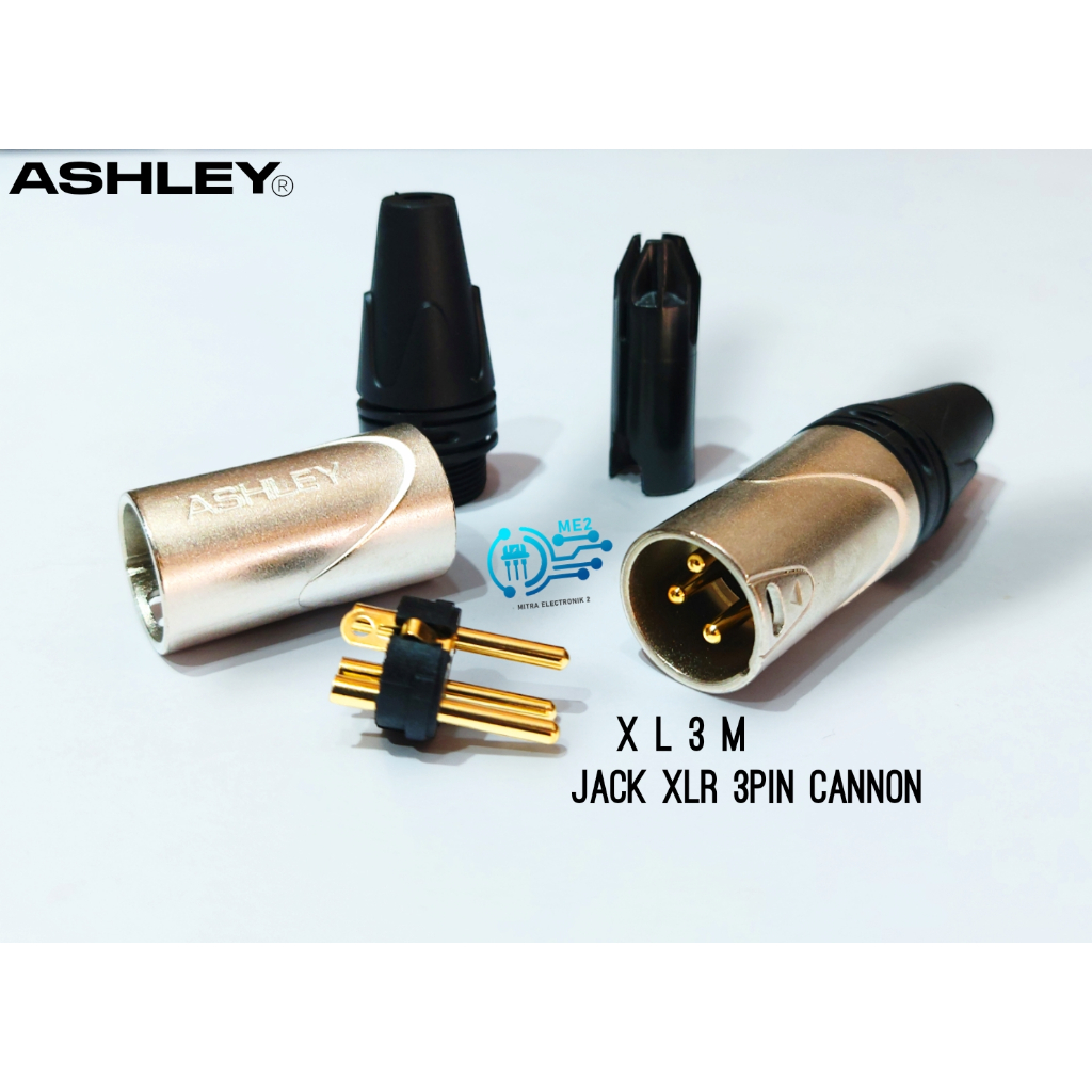 Jack Canon XLR Connector ASHLEY Male 3 pin XL3M Original Audio | Shopee ...