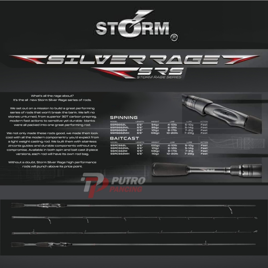 STORM SILVER RAGE BC and Spinning rods new series Blank 30T Carbon ...
