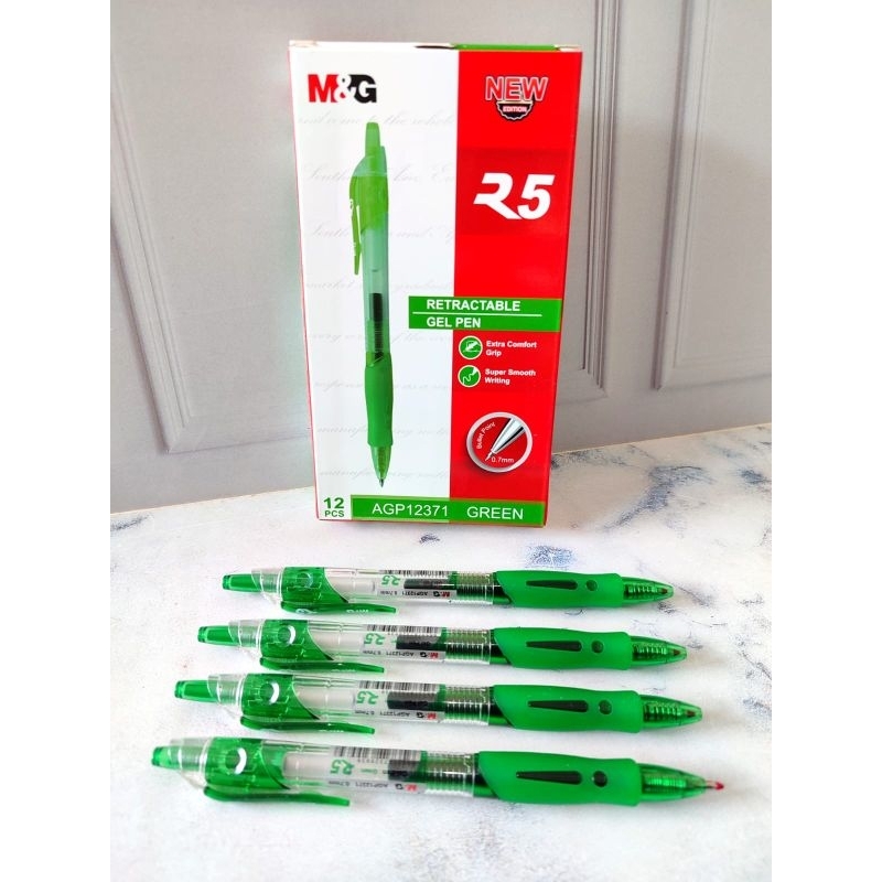 HIJAU Green Printed Gel Pen 0.7 mm M&G R5 AGP12371 (ONE) | Shopee Malaysia