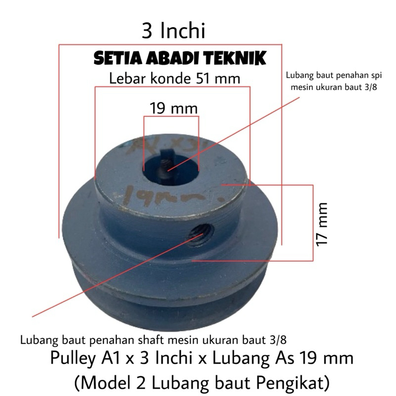 Pulley/ Puli A1 x 3inch x Axle Hole 19mm | Shopee Malaysia