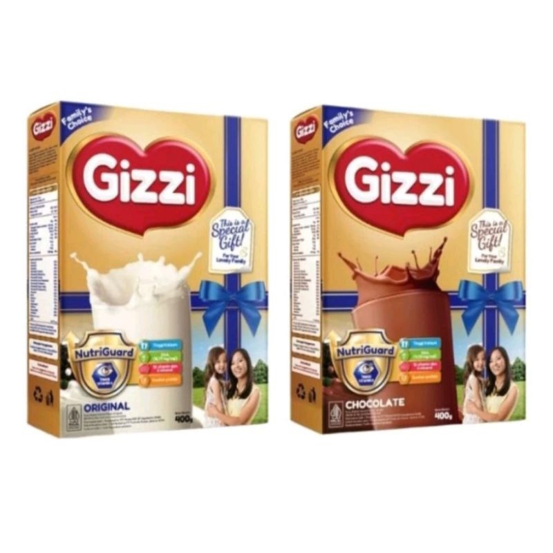 Gizzi Milk Powder Original/Chocolate 400gr (Free 3 Wafers) | Shopee ...