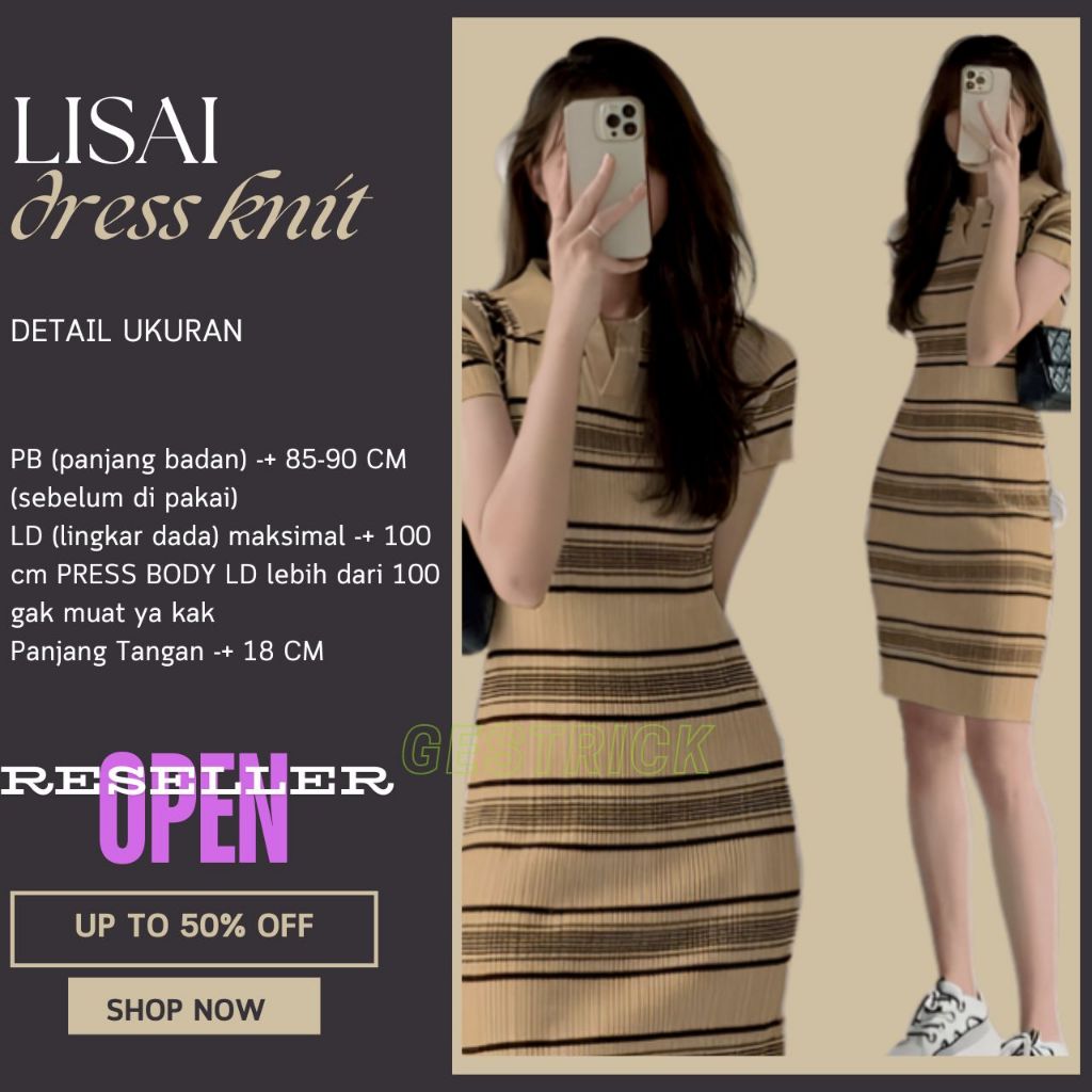 Polo COLLAR LISAII KNIT DRESS - GESTRIK | Shopee Malaysia