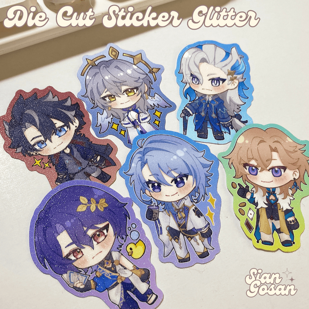 Genshin Impact Honkai Star Rail Die Cut Glitter Sticker | Shopee Malaysia