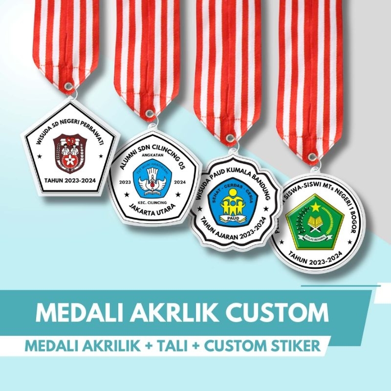 Custom Acrylic Medal Sticker Olympic Award Graduation Graduation Scout ...