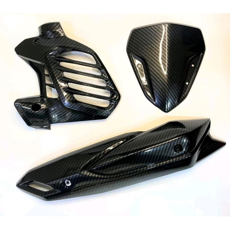 HITAM 1 set radiator cover exhaust cover plus visor AEROX 155 CARBON ...