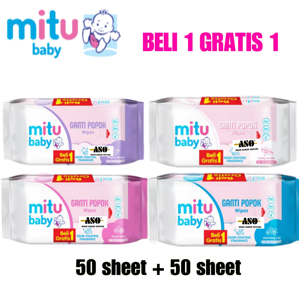 Mitu wet wipes baby wipes REPLACEMENT DIAPERS 50 sheets (BUY 1 GET 1 ...