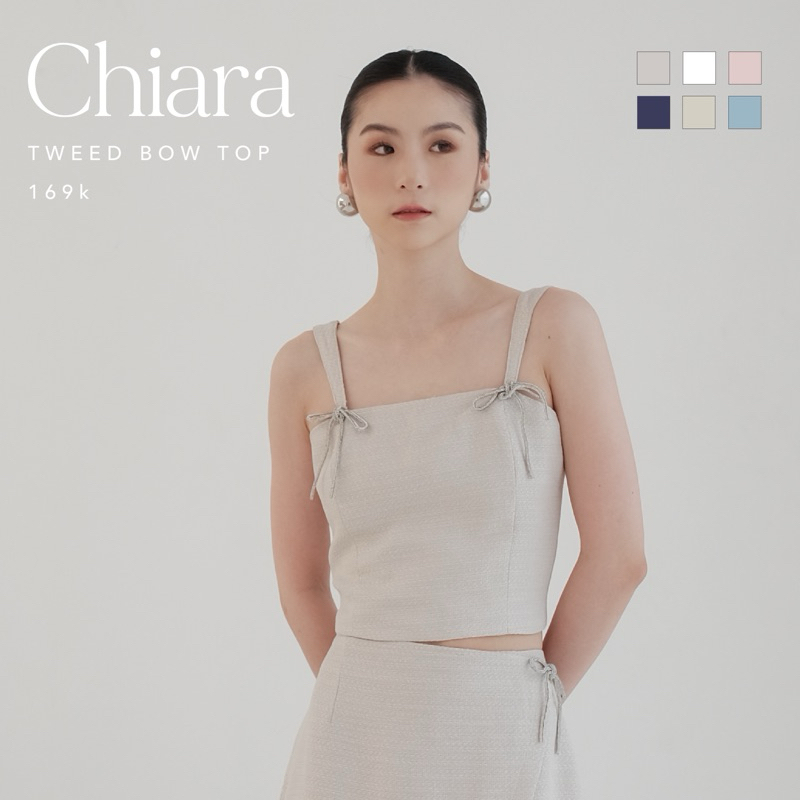 Chiara Tweed Bow Top -- Ocha Wear |Bow Blink Tanktop | Women's Tops ...