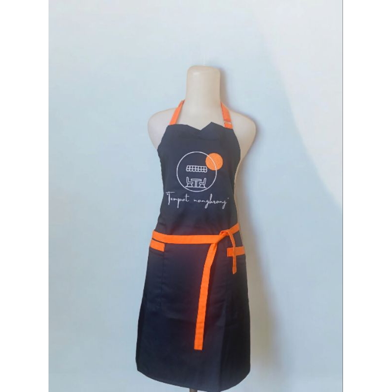 HITAM Dna TOP APRON Combination Black LIS Pocket ORANGE | Shopee Malaysia