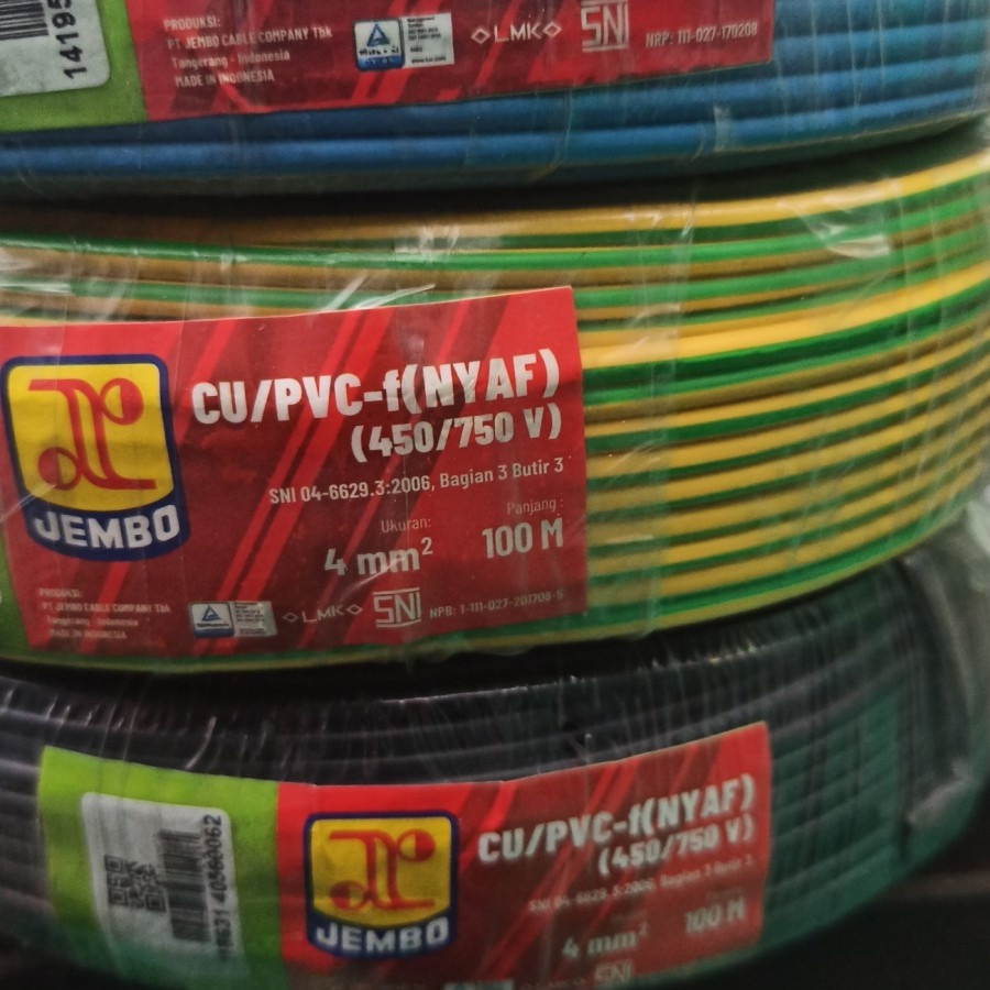 Nyaf Cable 4MM 4 MM Jembo Fiber Roll@50M Meter Original Electrical ...