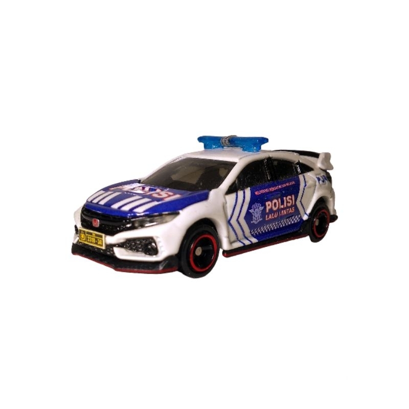 Diecast SCALE 1/64 MINIATURE TOMICA HONDA CIVIC TYPE-R CUSTOM INDONESIAN POLICE CAR PJR PATWAL ...