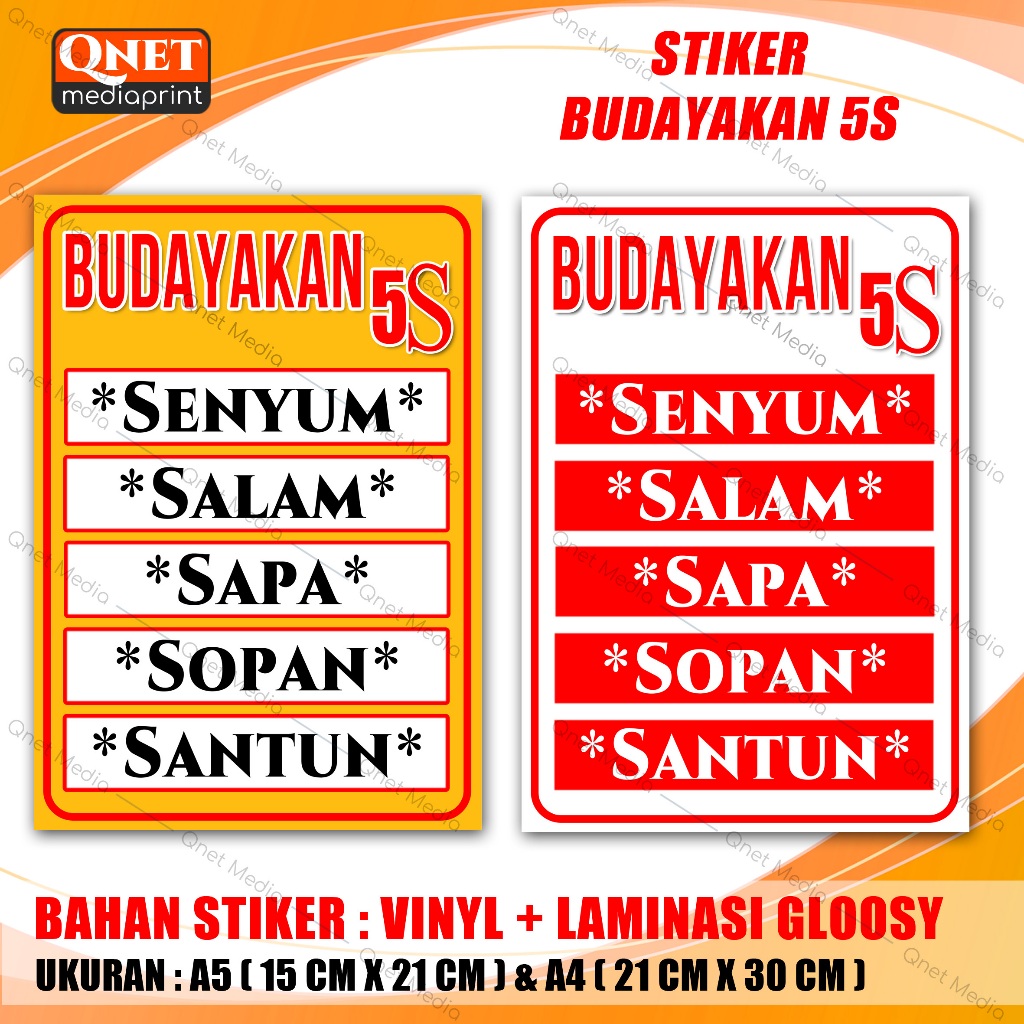 5S CULTURE STICKER + GLOSSY LAMINATED | Shopee Malaysia