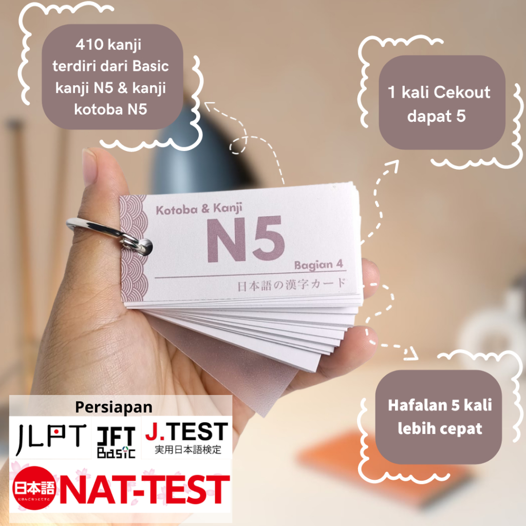 (410 KANJI) KANJI & KOTOBA N5 FLASH CARD | Shopee Malaysia