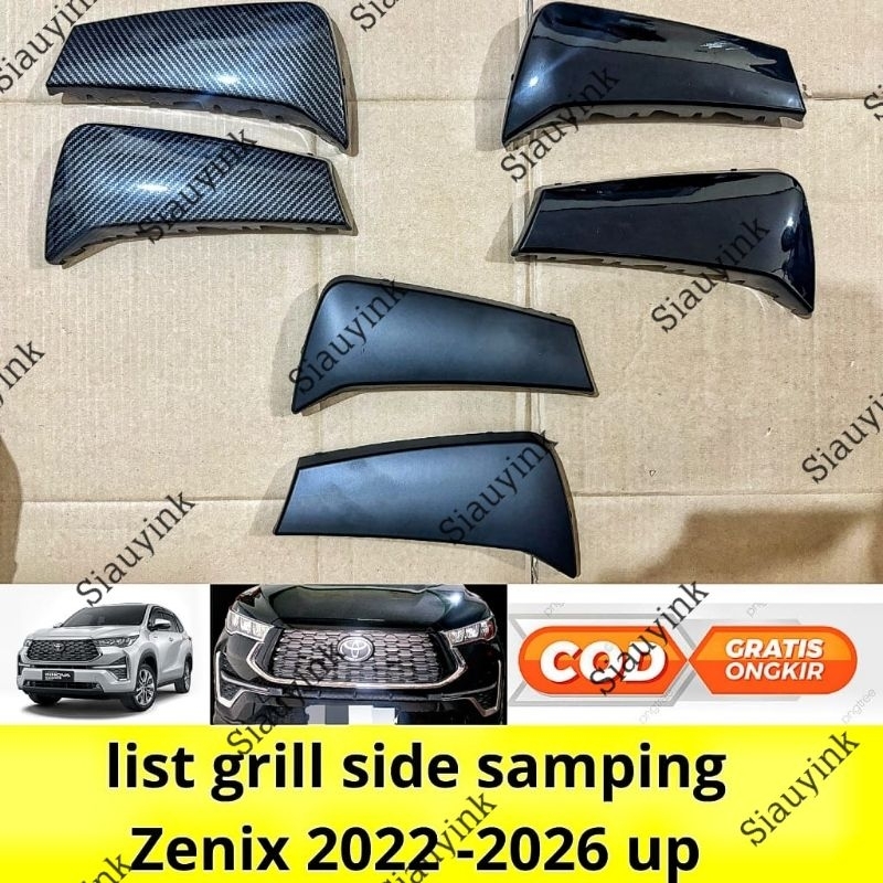 HITAM List grill side side Mustache Innova Zenix 2022 2024 2025 Black ...