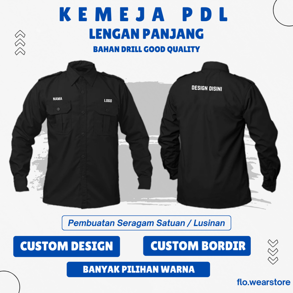 KEMEJA Pdl CUSTOM Embroidery Shirt - PDH - Uniform - Can Be Unit & Dozens | Shopee Malaysia