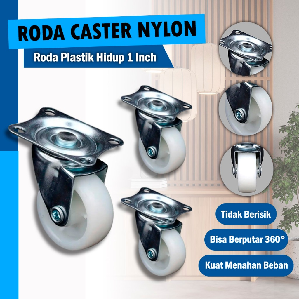 Ralali 1 Inch Living Nylon Wheels Trolley Wheels - Plastic Caster ...