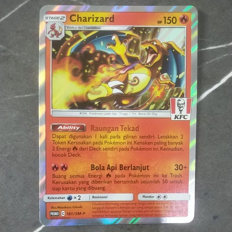 Pokemon KFC Card TCG 181/SM - P - Charizard holo KFC (100% original ...
