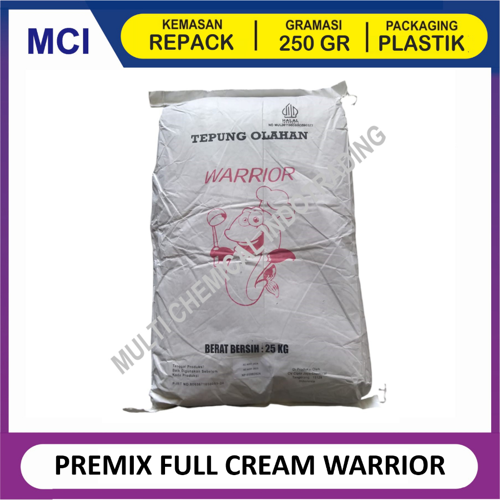 PREMIX MILK POWDER FULL CREAM MILK PREMIX WARRIOR - REPACK 250 GR ...