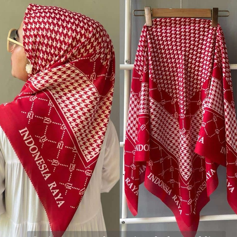 The Latest Indonesian Raya Motif Rectangular Hijab With Laser Cut ...