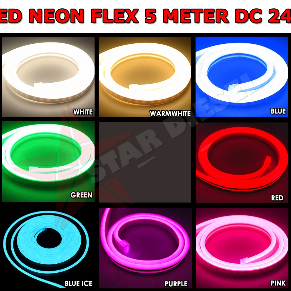 Flexible ELASTIC NEON LED 5 METER DC 24V | Shopee Malaysia