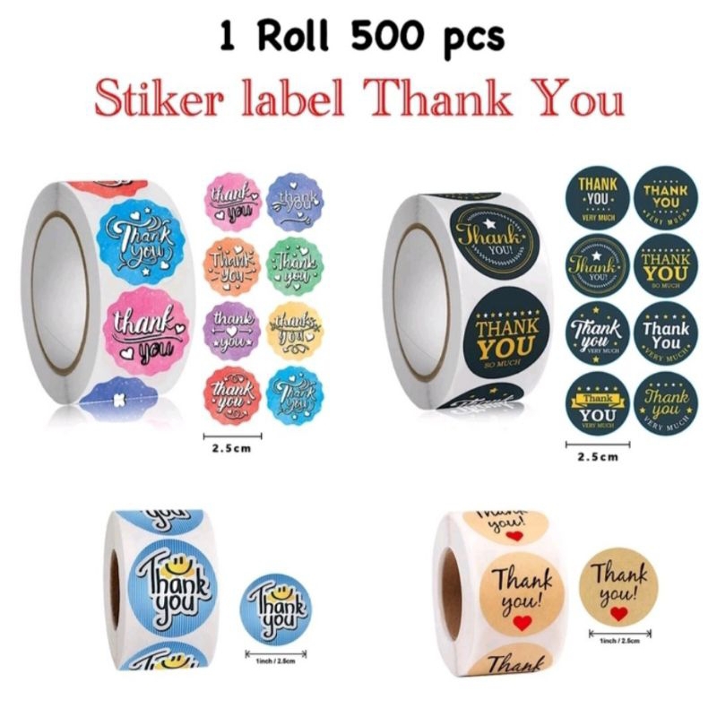Thank You Sticker Label Roll 500pcs Gift Souvenir Craft DIY | Shopee ...