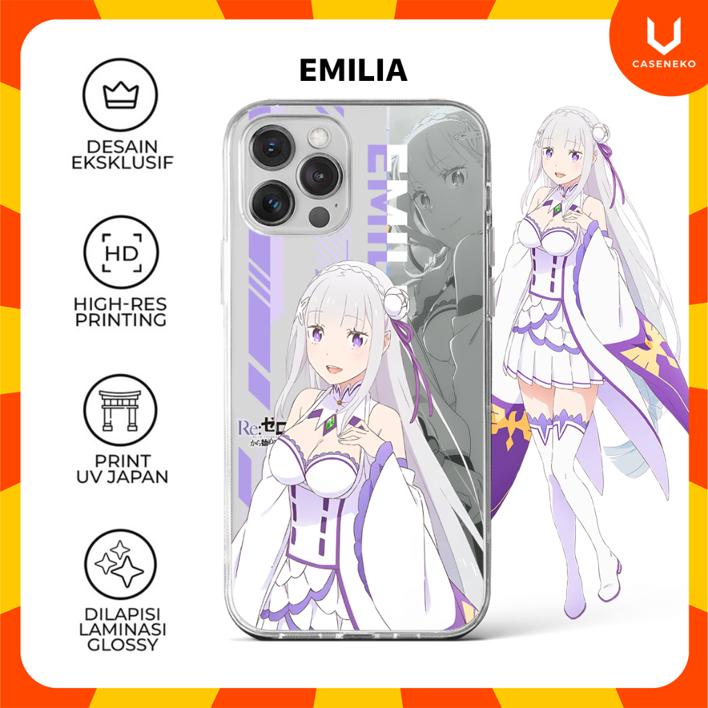 Custom Case Emilia Re:Zero kara Hajimeru Isekai Seikatsu Rezero Casing ...