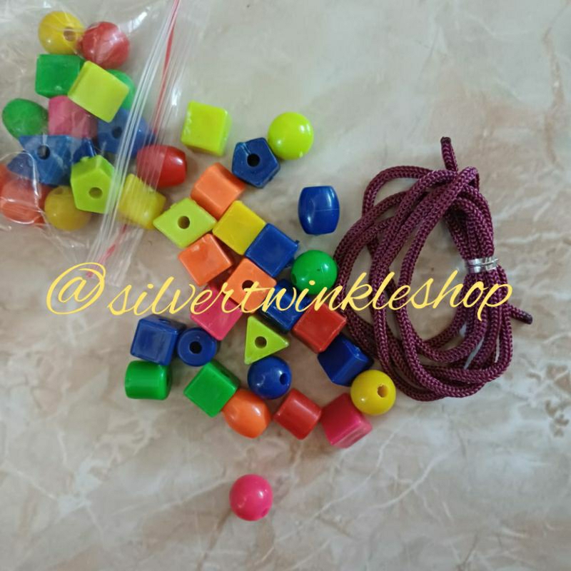 Children's educational toys meronce beads colorful geometric shapes ...