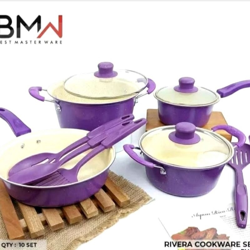 Kitchenware Panci Set Rivera BMW 10set/Cookware Set Non Stick /Teflon ...