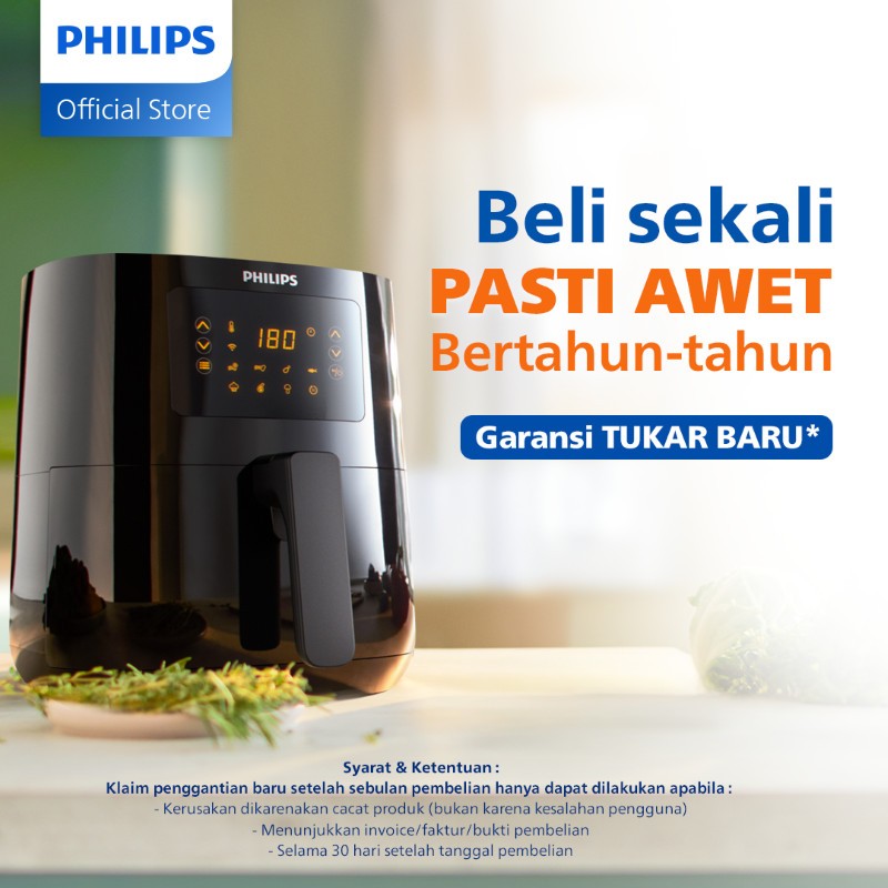 HITAM Airfryer Philips HD9255/90 Low watt air fryer 4.1L Digital ...