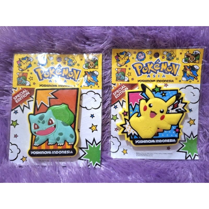Yoshinoya x Pokemon Fridge Magnet/Pikachu Fridge Stick, Bulbasaur ...