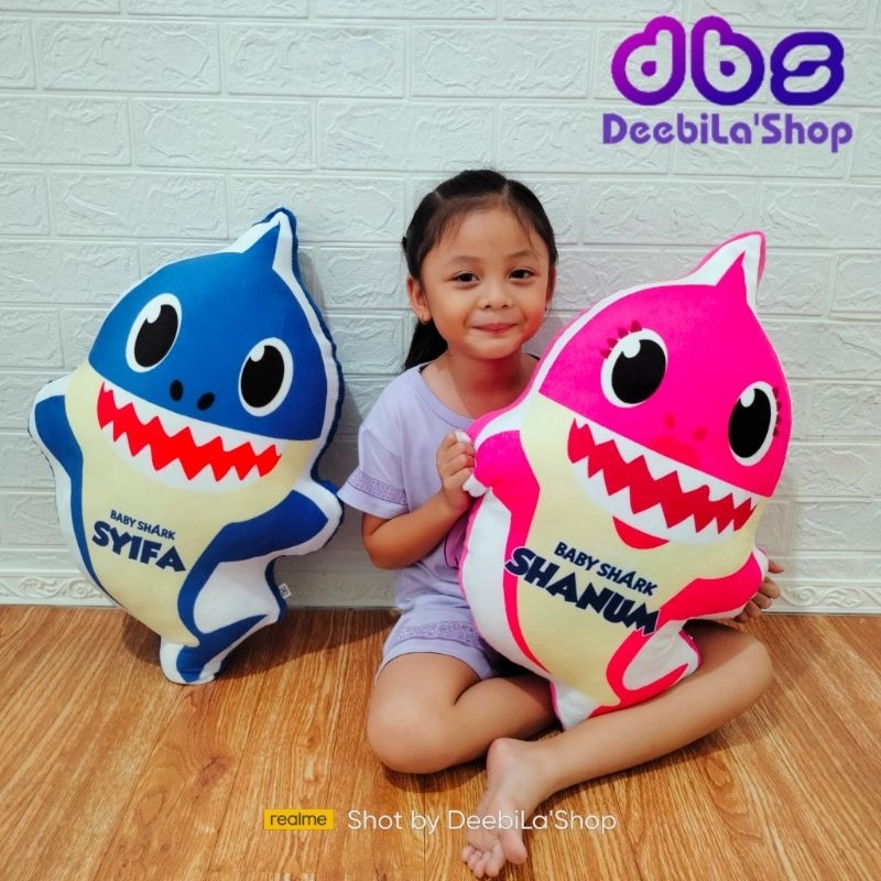 Custom NAME BABY SHARK PILLOW DOLL / CUSTOM PRINTING SHARK DOLL ...